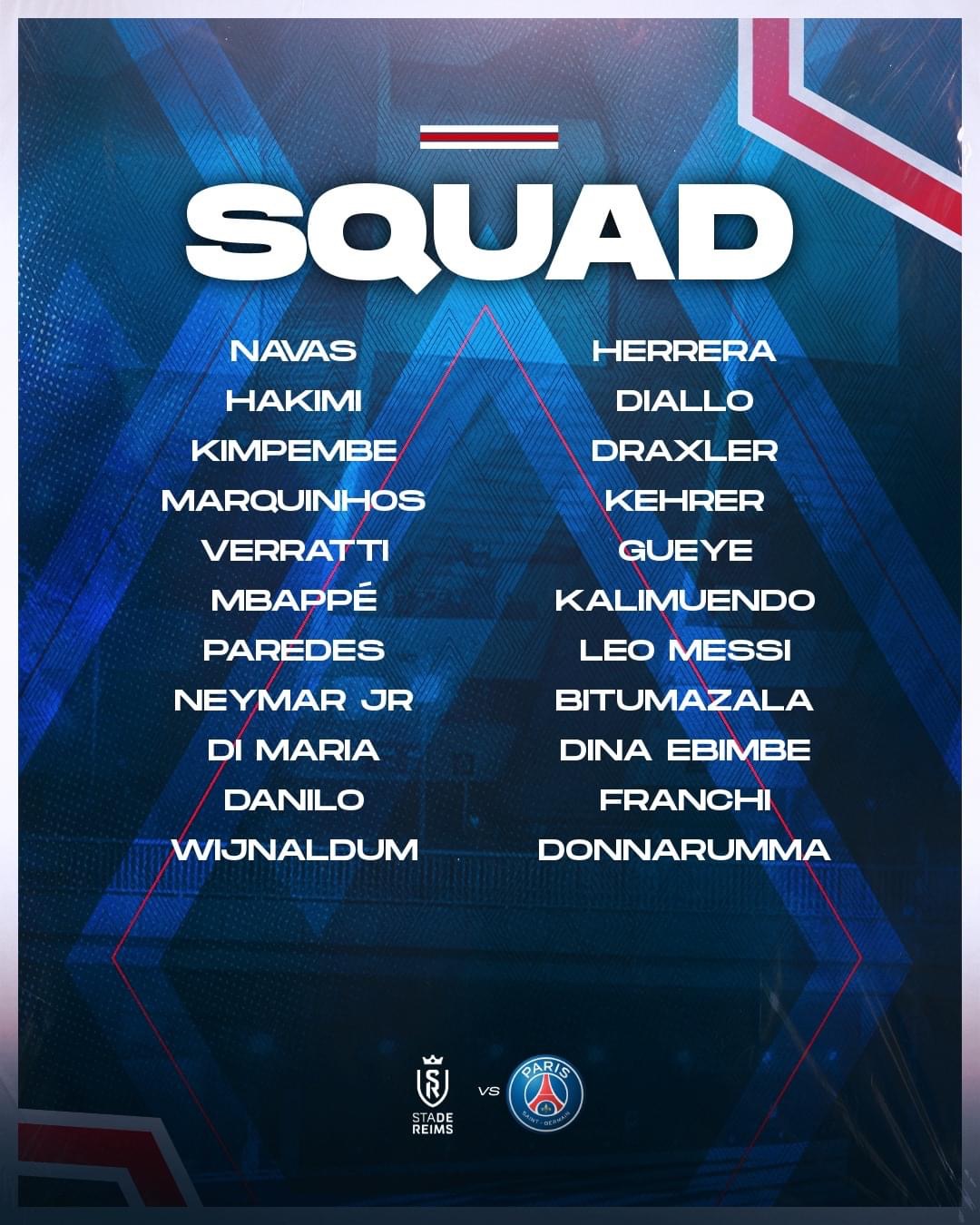 Messi นำทัพ Squad List PSG คืนนี้