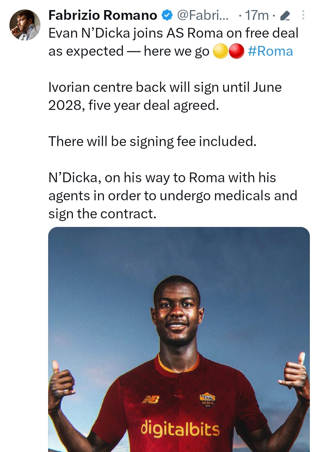 N'Dicka > Roma here we go! free