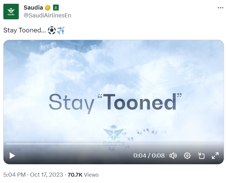 [NUFC] Stay "Tooned" Saudi Airlines ปล่อยคลิป X คาดสปอนเซอร์สนาม