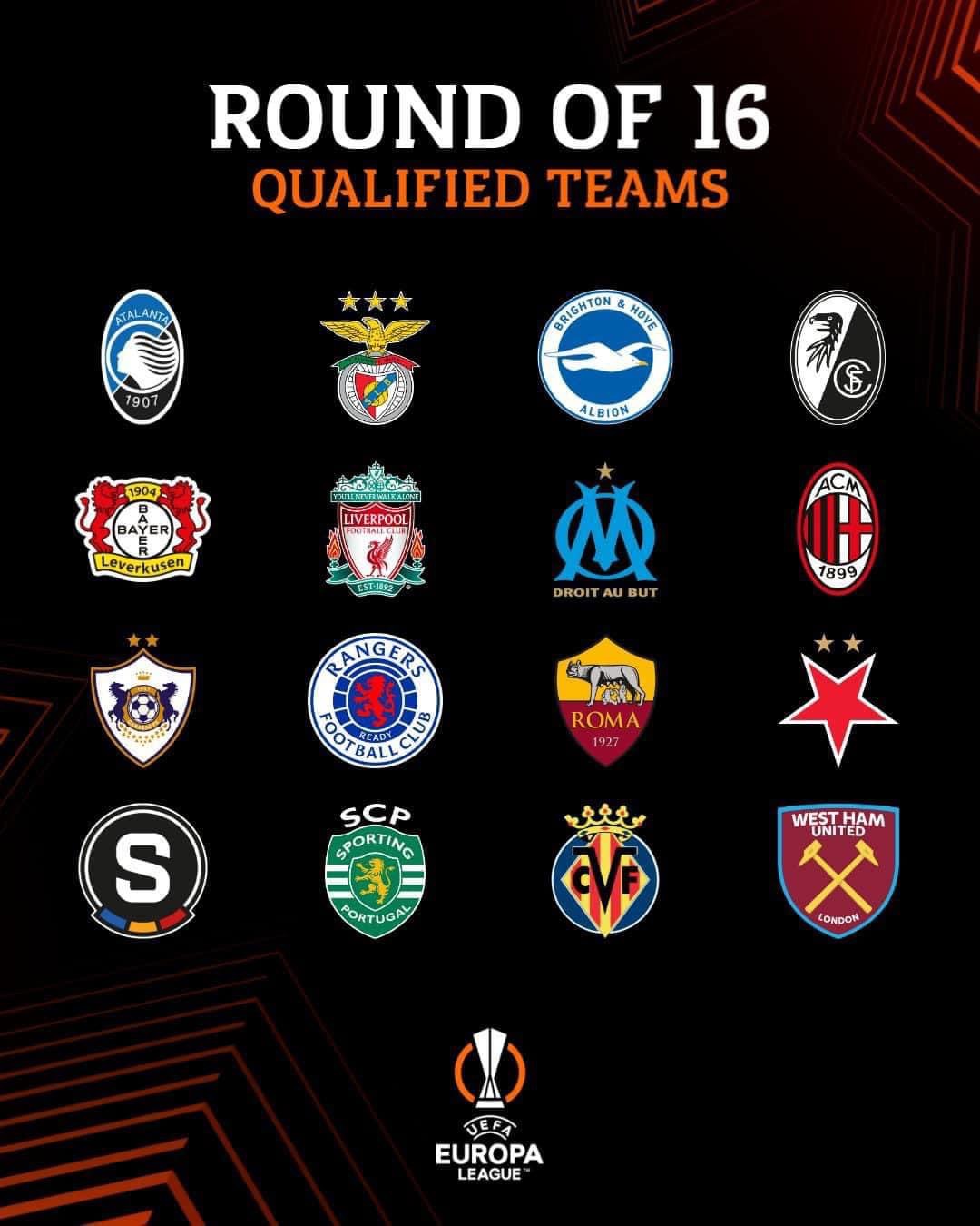 16 ทีมสุดท้ายยูโรปาลีก