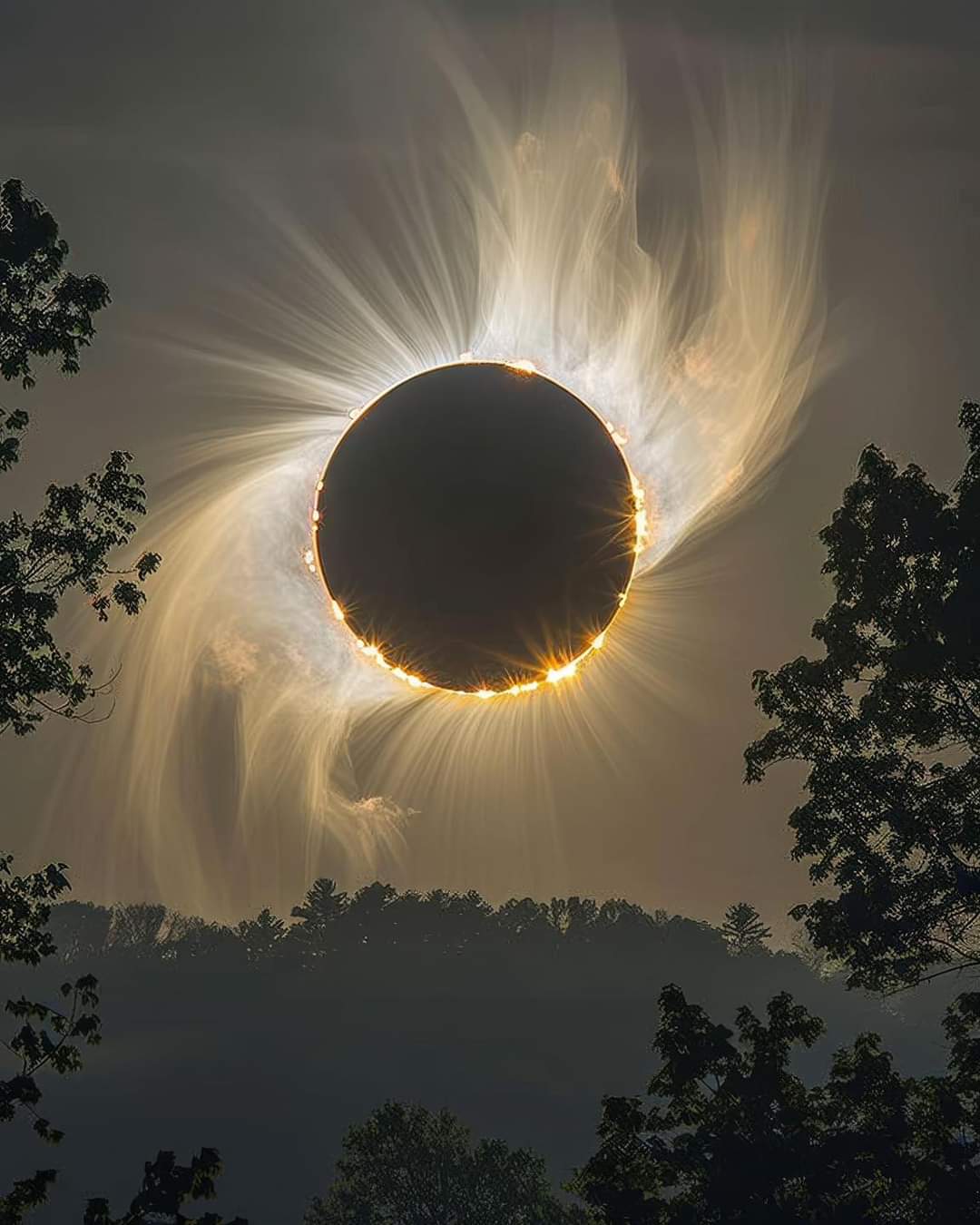 หนึ่งในภาพที่ดีที่สุดของ สุริยุปราคาเต็มดวง (Total Solar Eclipse) เมื่อ ...
